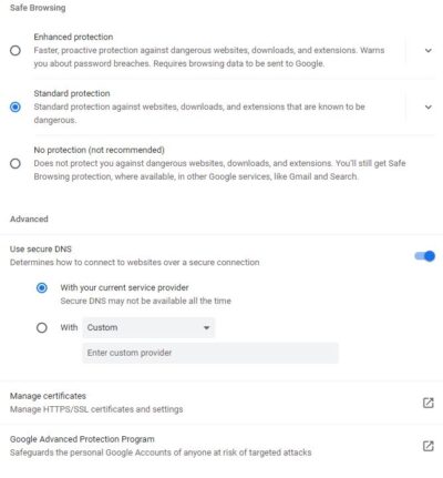 Privacy and Security Settings in Google Chrome - ITperfection - Network ...